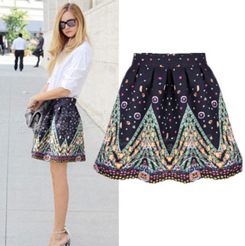 Summer Skirt, Casual Floral Print Skirt on Luulla