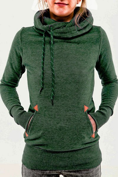 Stylish Hooded Long Sleeve Pocket Design Casual Hoodie Sweater on Luulla