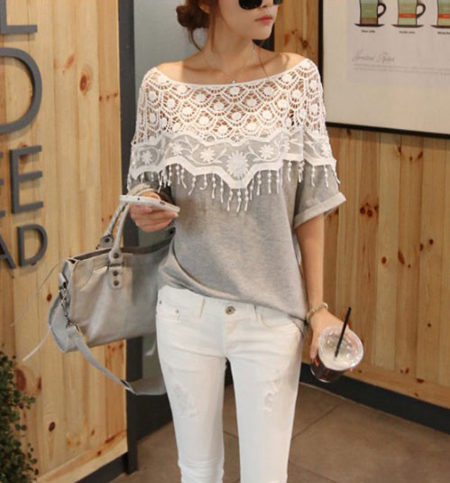 Sexy Lace Casual Top, Summer Cotton Top on Luulla