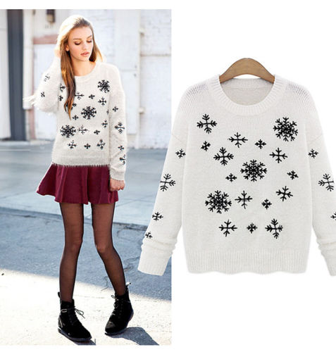 Fashion O Neck Long Sleeve Knitted Pullover Jumper Sweater Knitwear On
