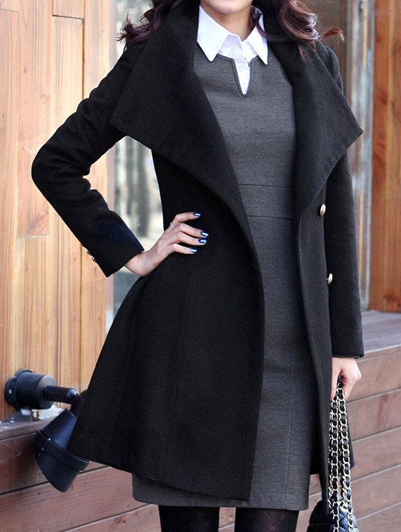 Long Sleeve Tweed Winter Coat High Quality on Luulla